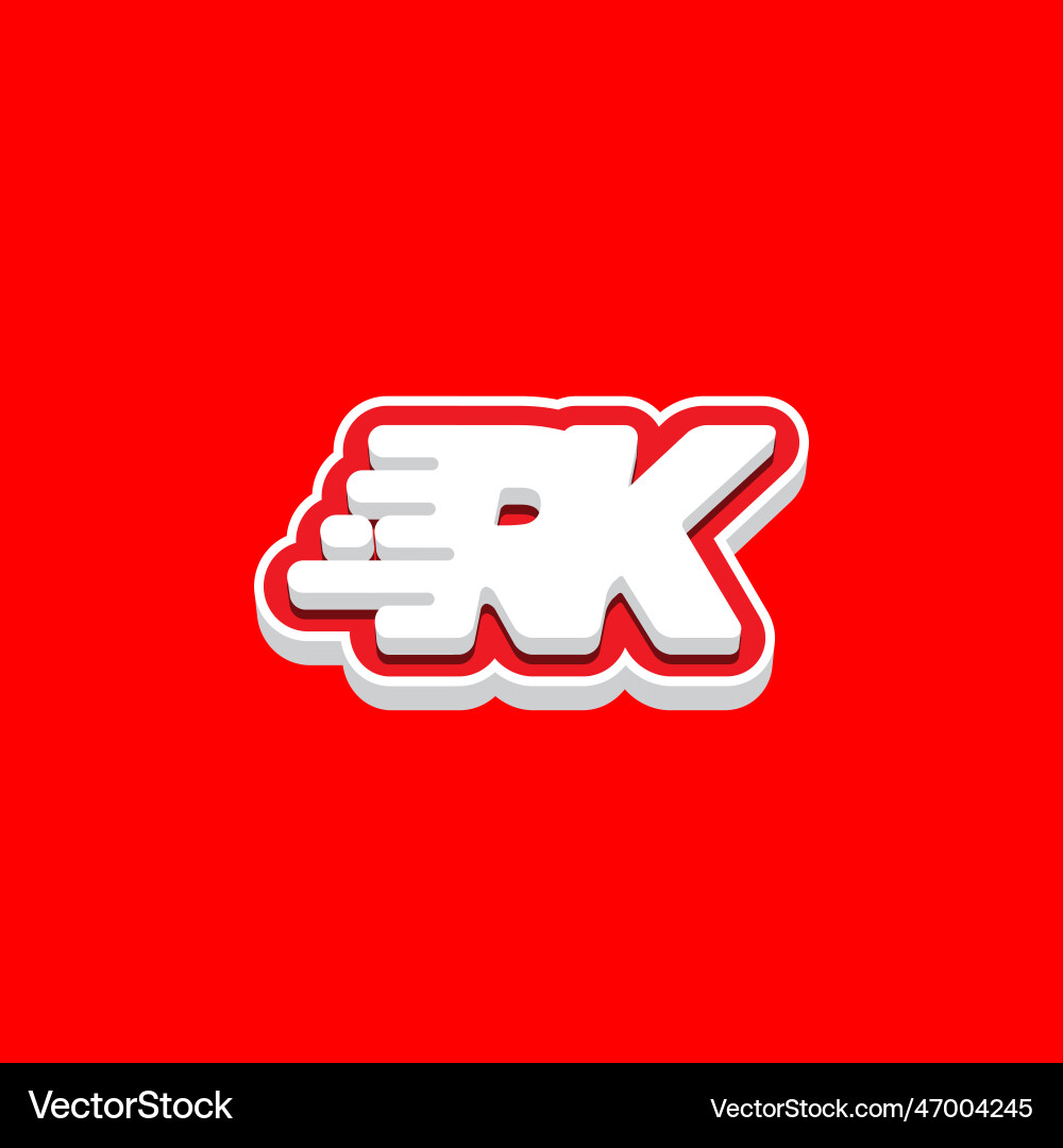 Letter rk fast speed technology modern logo design