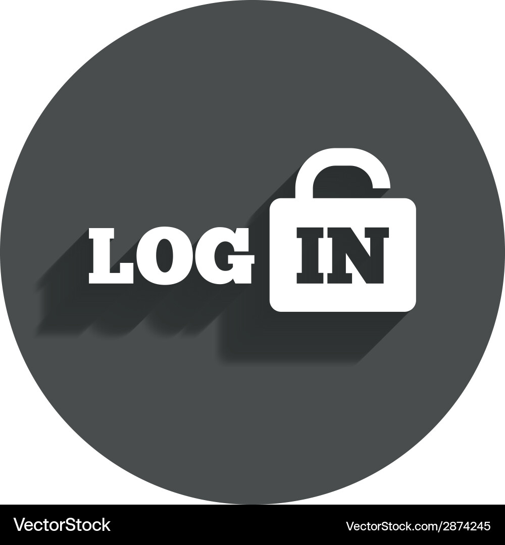 Login sign icon in symbol lock Royalty Free Vector Image