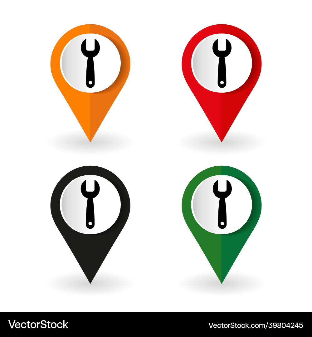 Map marker with icon of a tool Royalty Free Vector Image