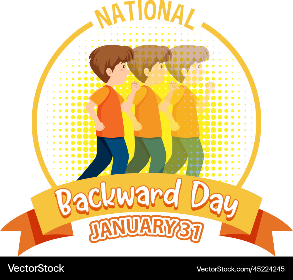 National backward day banner design Royalty Free Vector