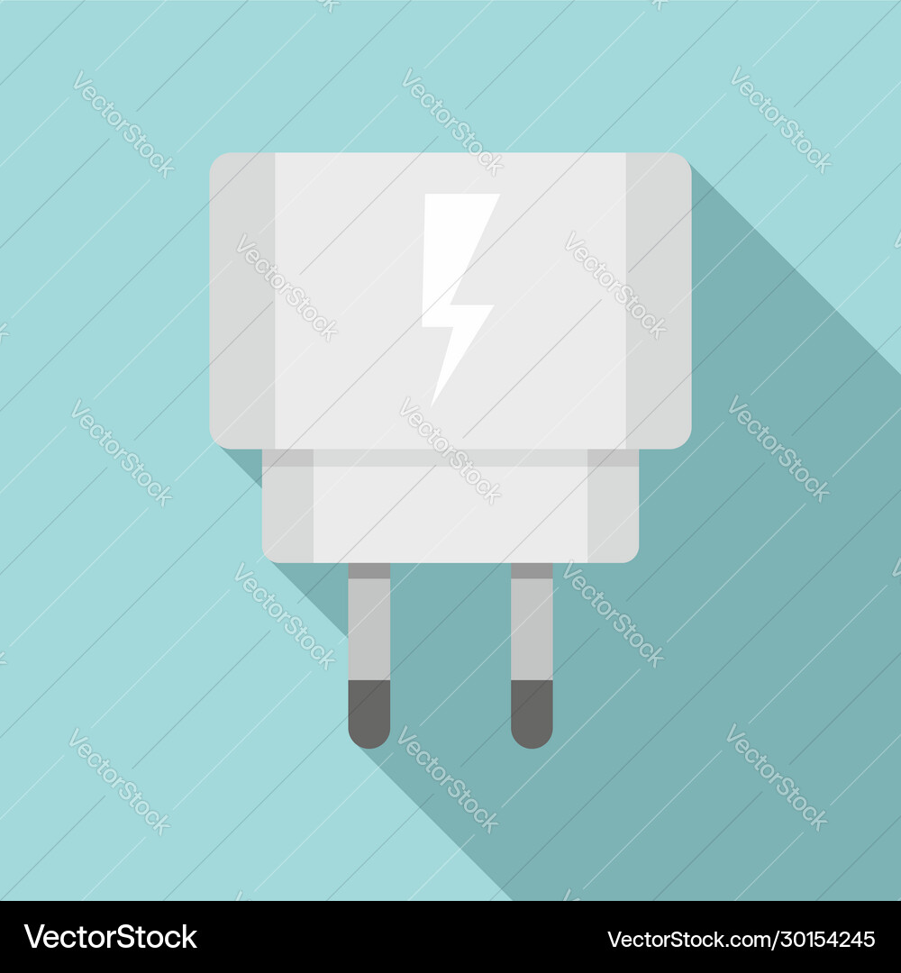 Power phone charger icon flat style Royalty Free Vector