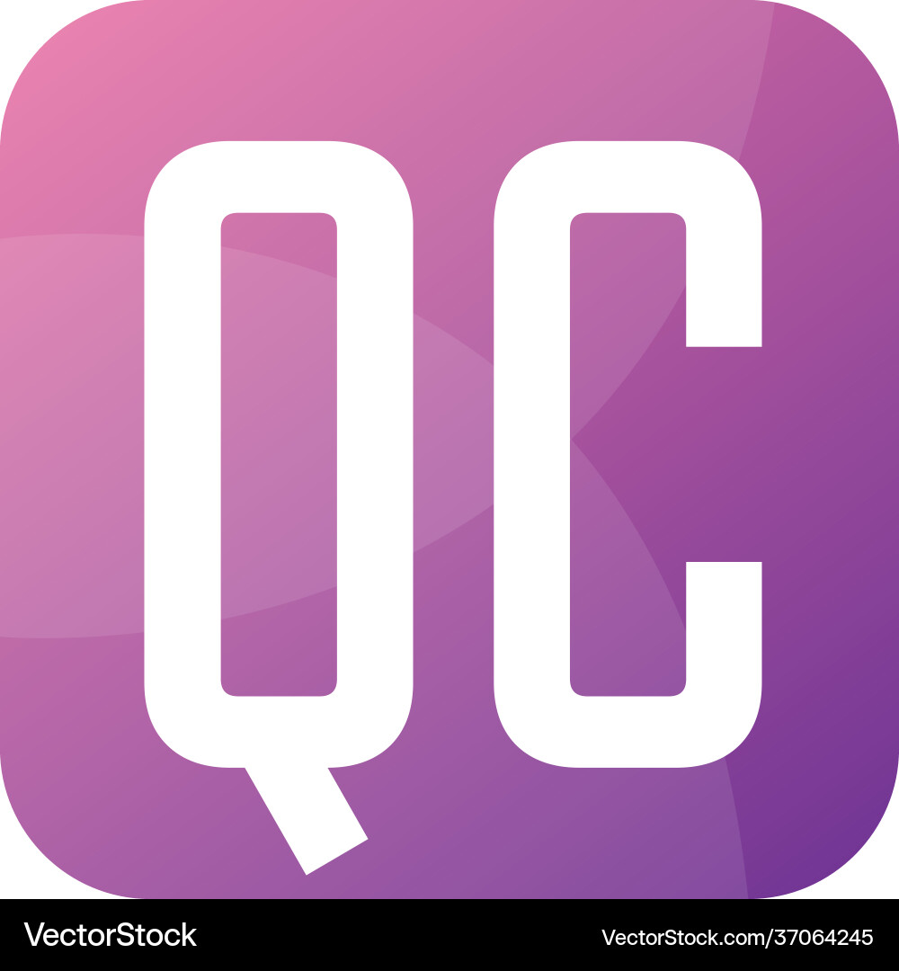Qc letter logo design with simple style Royalty Free Vector