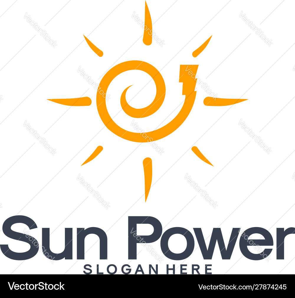 Sun power logo designs electricity logo template Vector Image