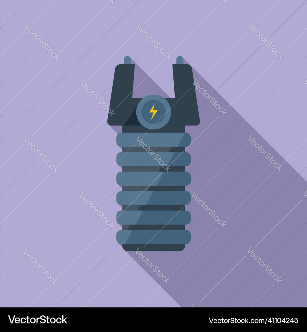 Taser security icon flat stun police Royalty Free Vector