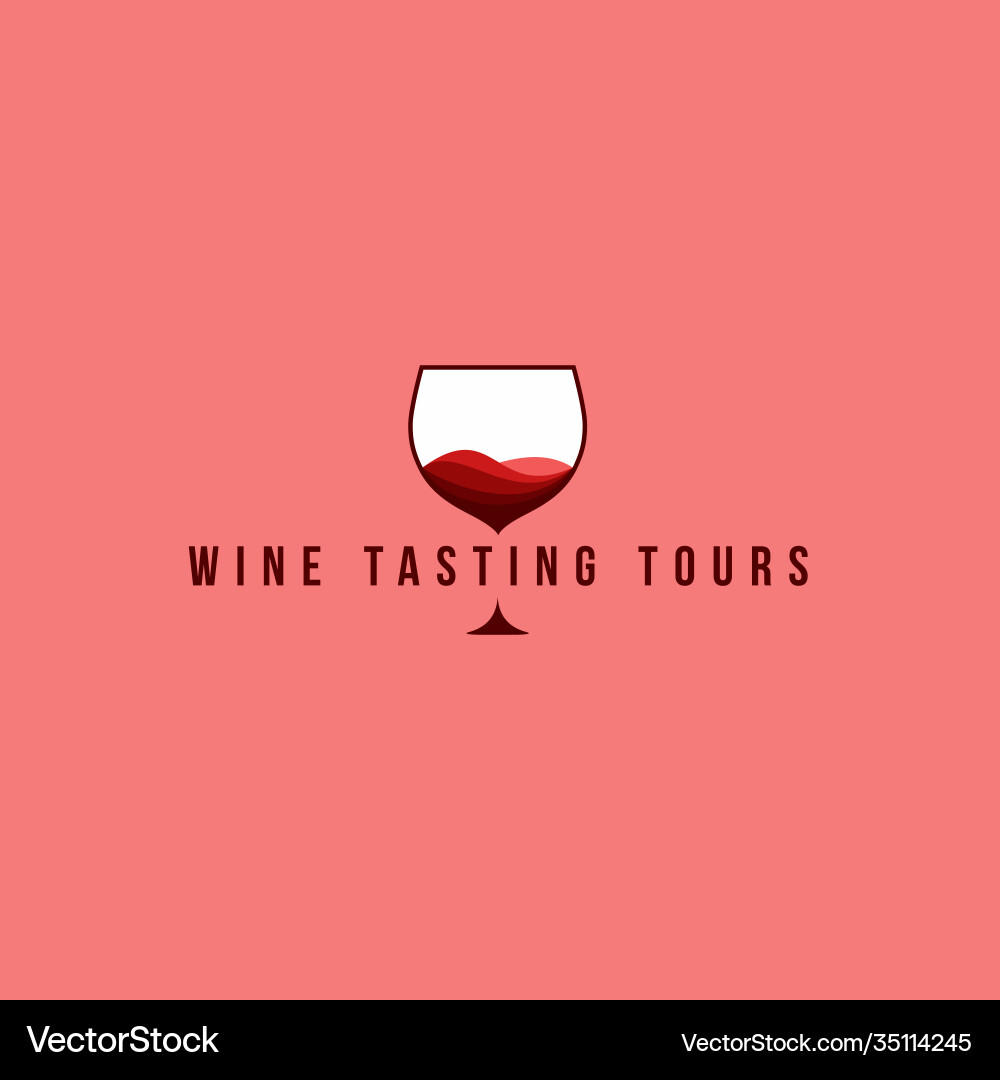 Wine tasting tour landscape logo design Royalty Free Vector