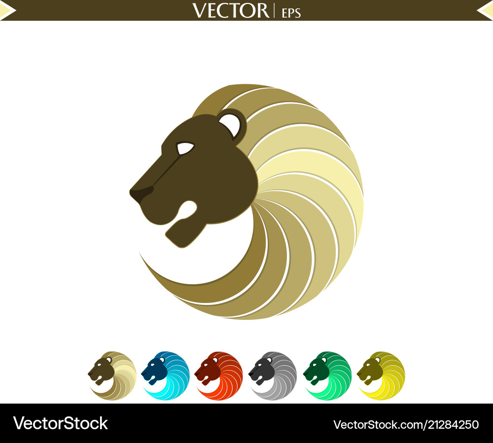 Abstract lion logo gold edition Royalty Free Vector Image