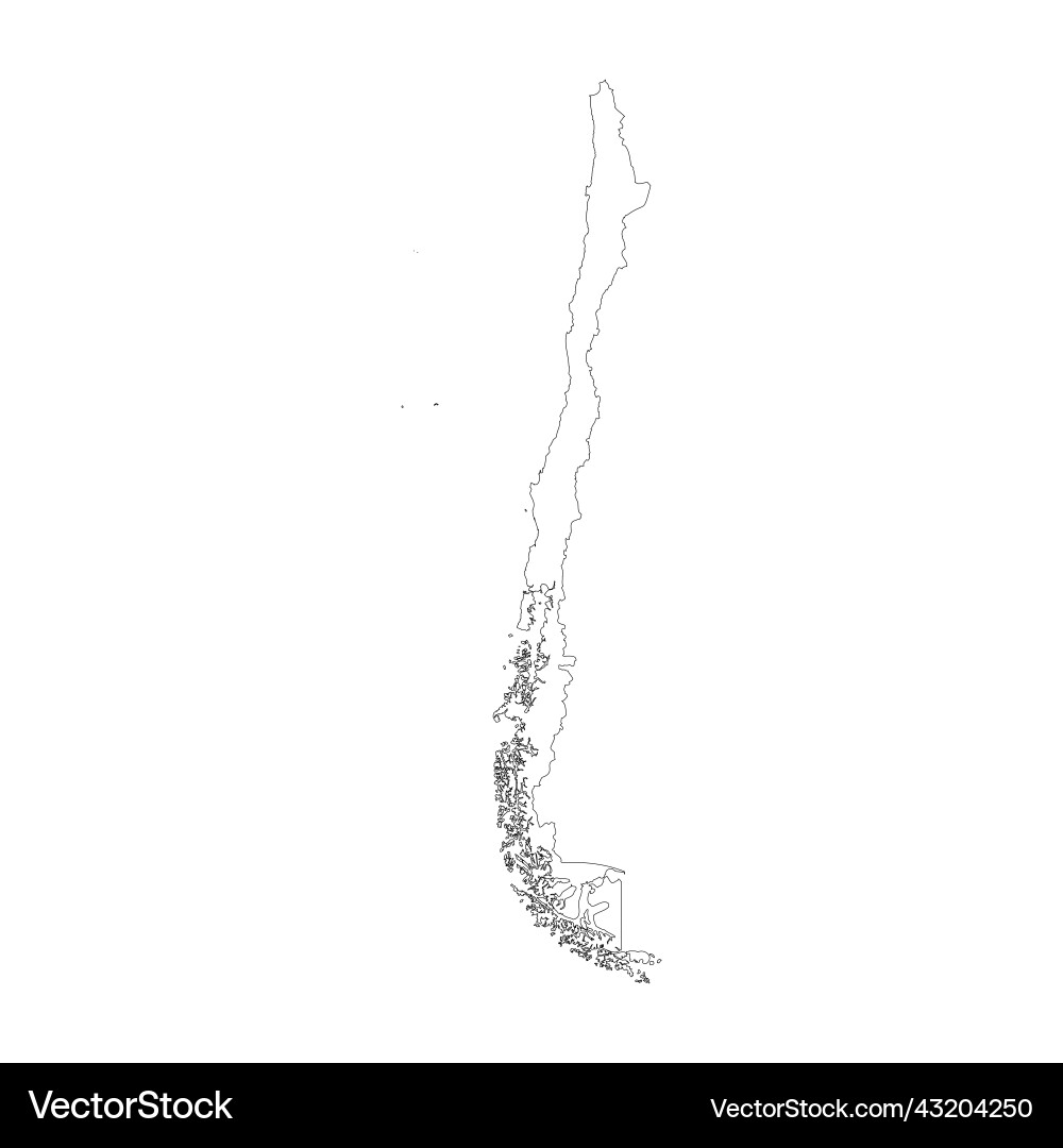 Chile country map outline Royalty Free Vector Image