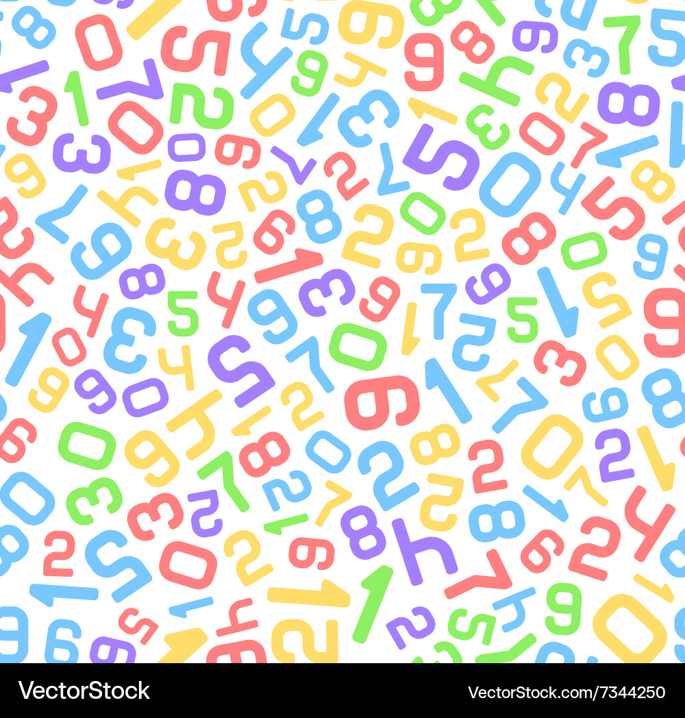 Color abstract background with numbers seamless Vector Image