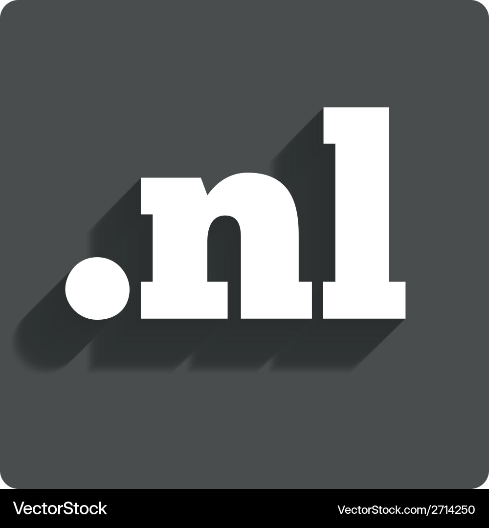 Domain nl sign icon top-level internet Royalty Free Vector