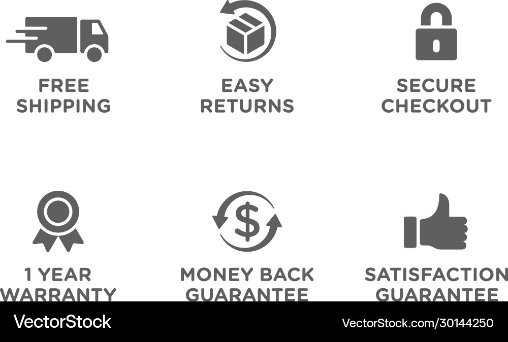 E-commerce security badges risk-free shopping Vector Image