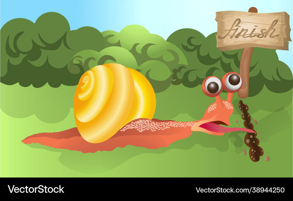 Image a snail aspiring to goal Royalty Free Vector Image