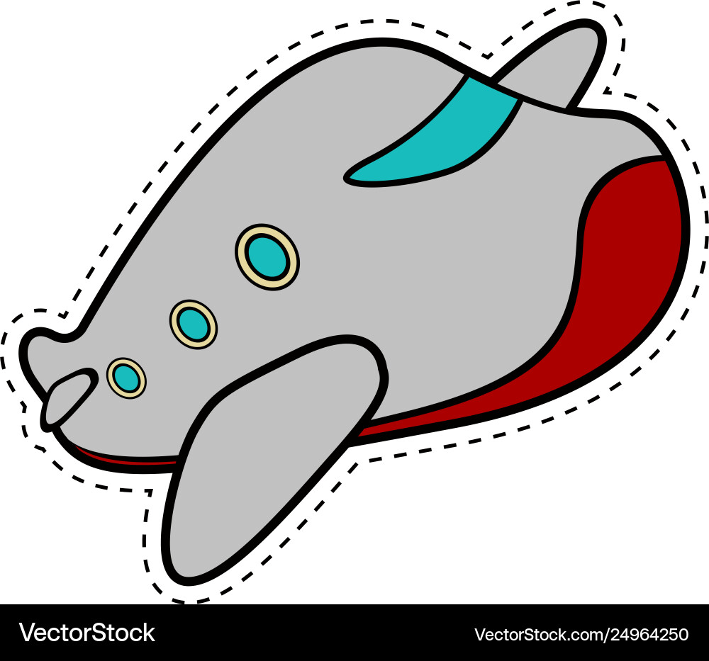 Isolated airplane dotted sticker Royalty Free Vector Image