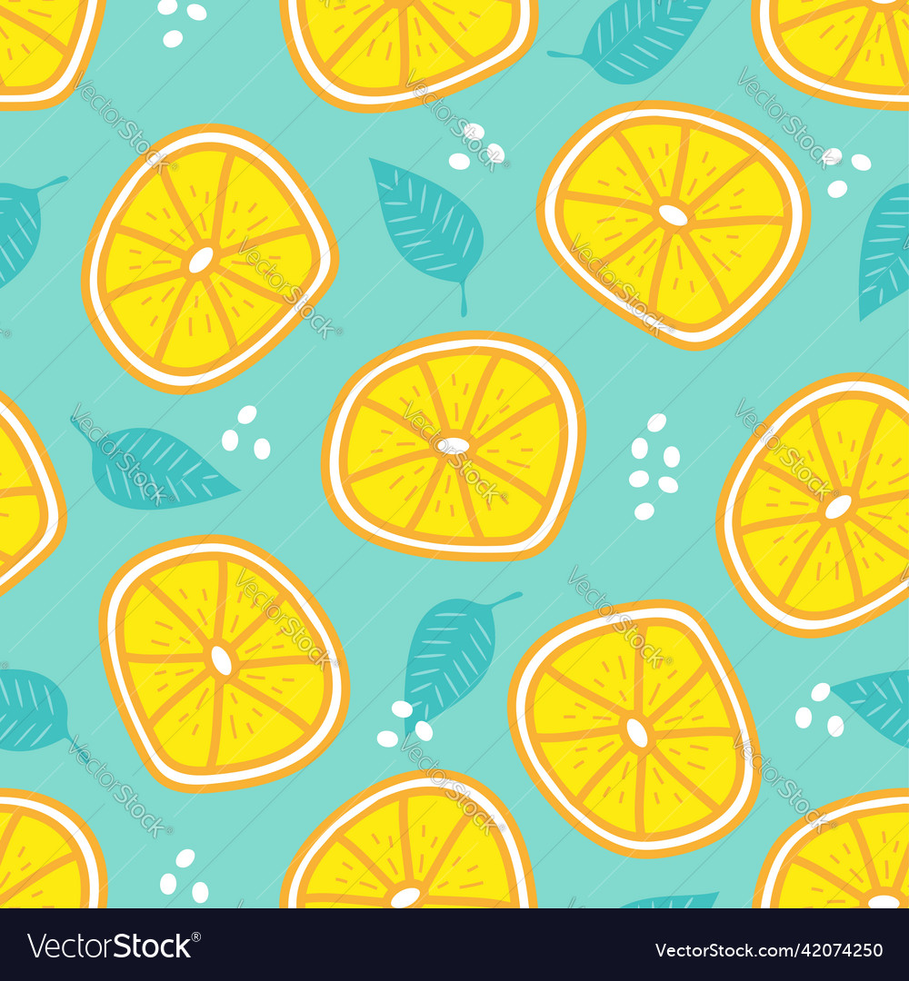 Lemon slice seamless pattern Royalty Free Vector Image