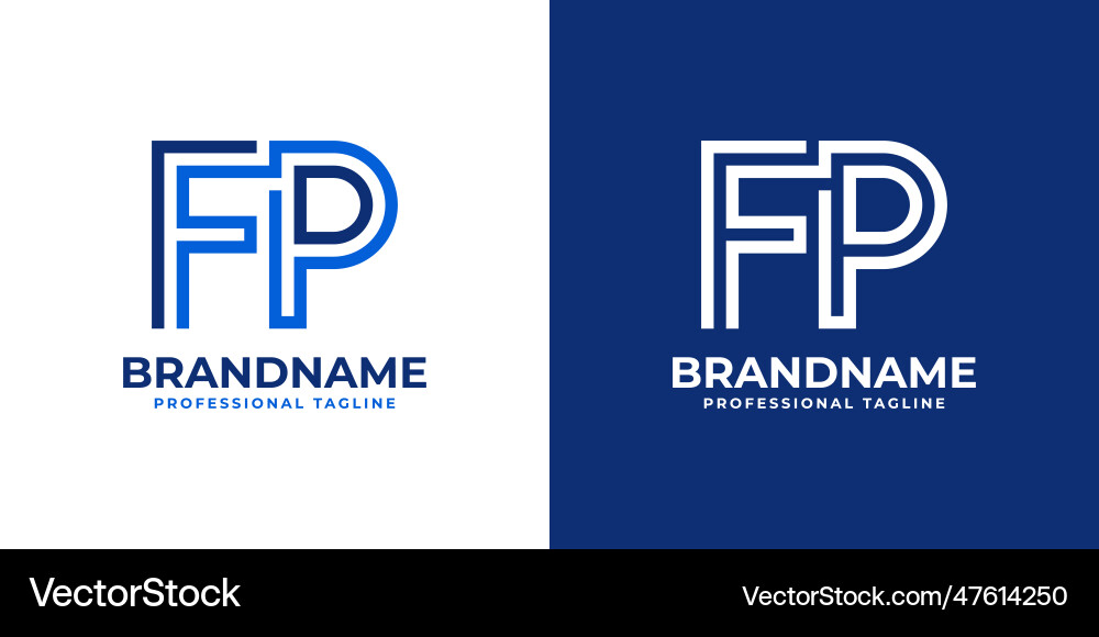Letter fp line monogram logo suitable for any Vector Image