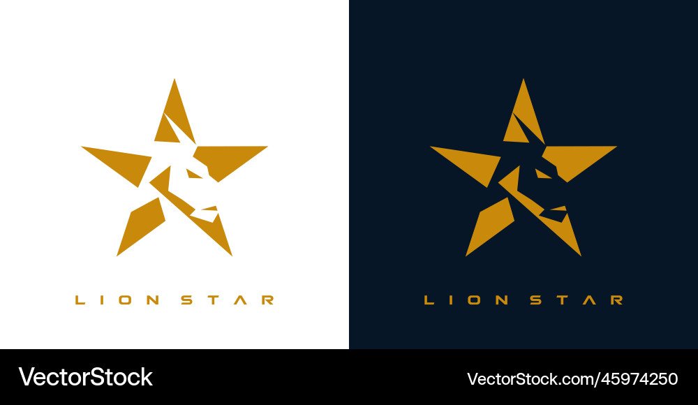 Lion star logo design modern and powerful Vector Image