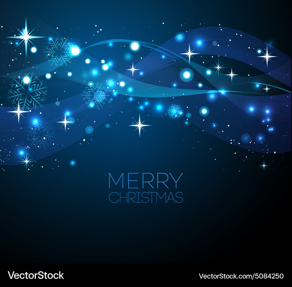 Merry christmas blue greeting card Royalty Free Vector Image