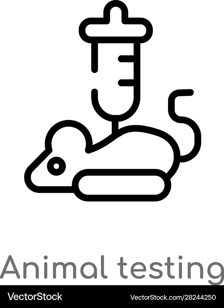 Outline animal testing icon isolated black simple Vector Image