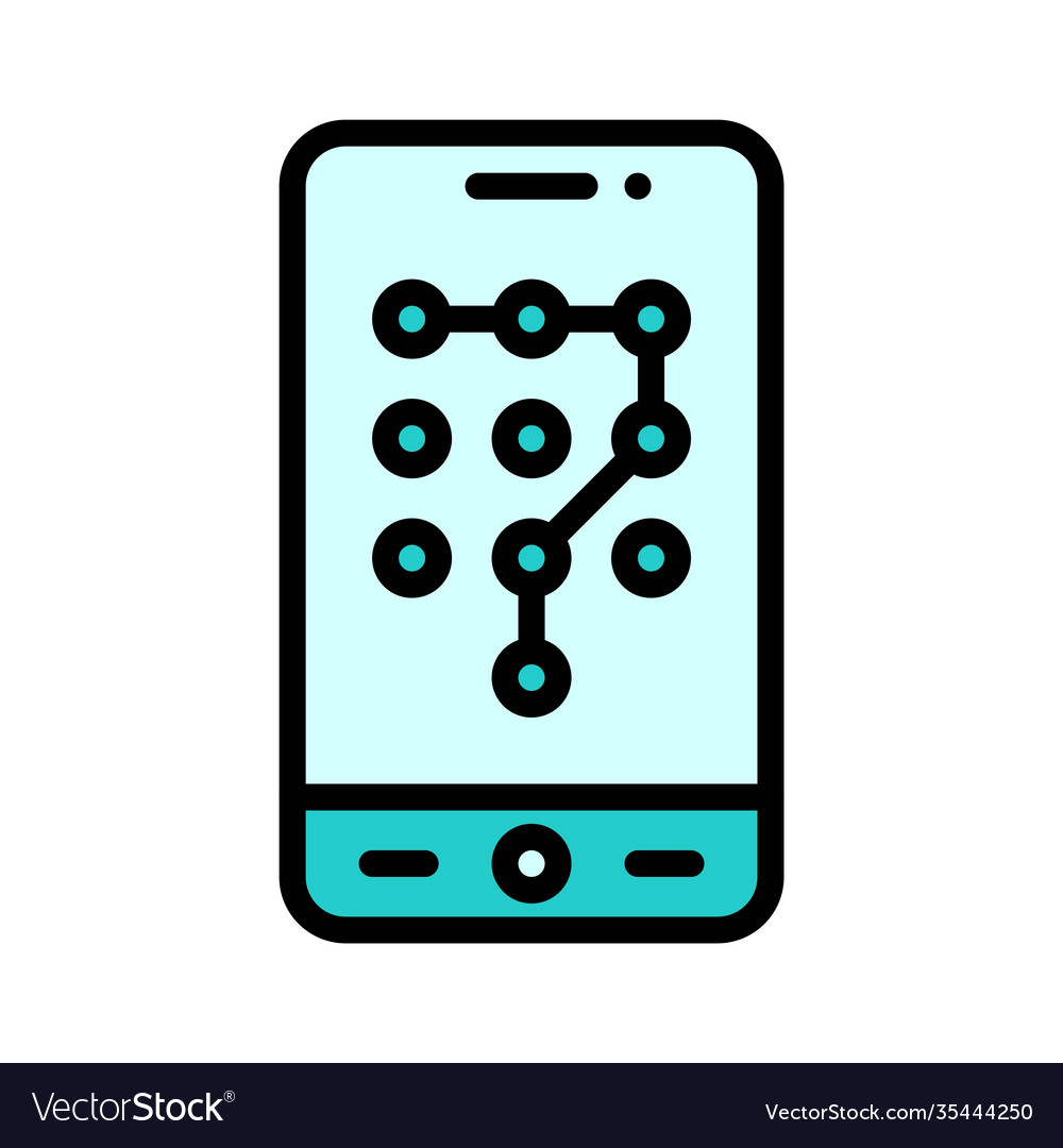 Pattern lock icon mobile application Royalty Free Vector