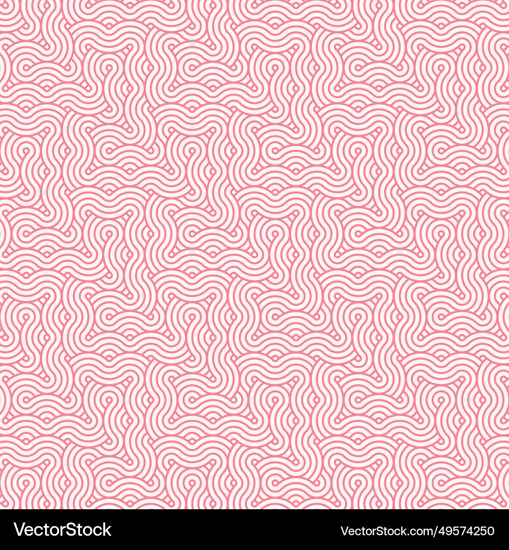Pink geometric japanese lines and waves pattern 2 Vector Image