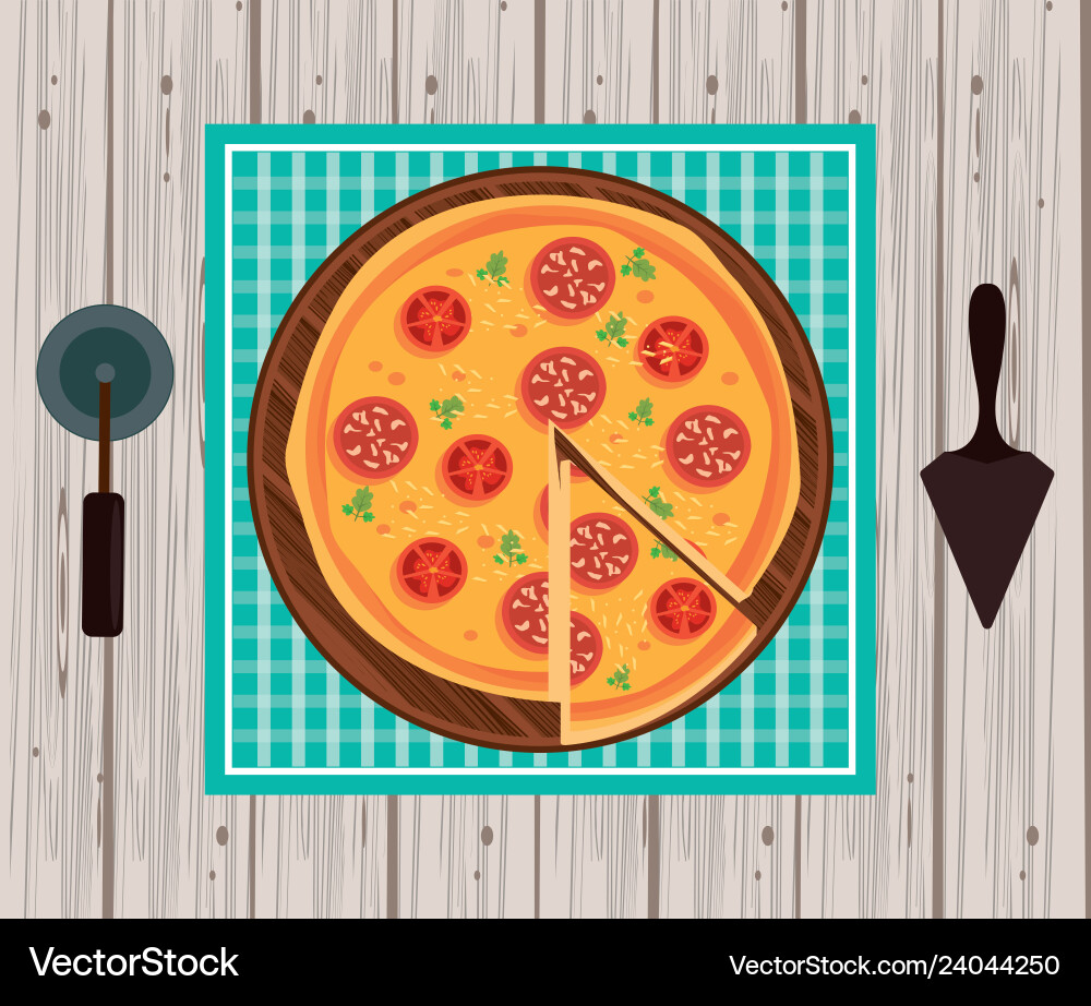 Pizza fast food Royalty Free Vector Image - VectorStock
