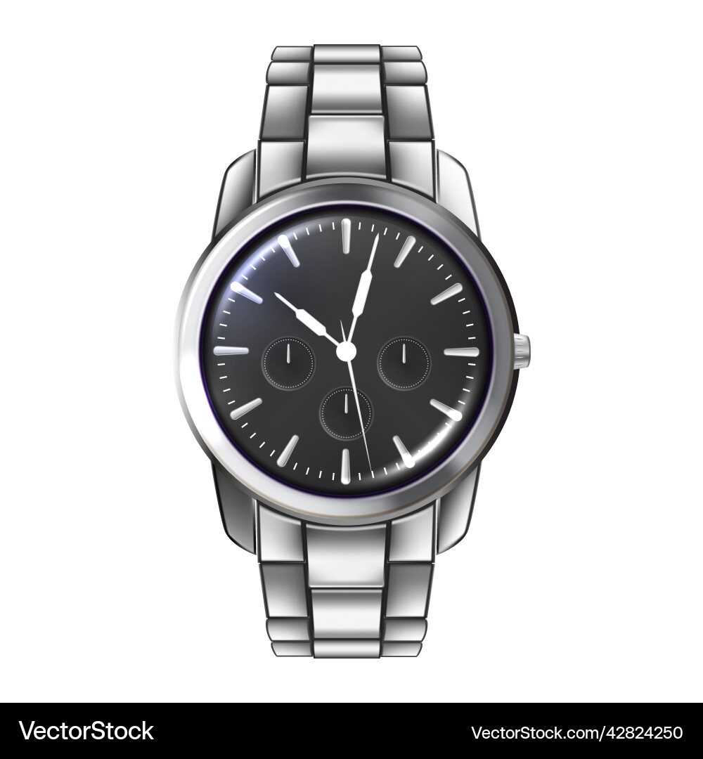 Watch male 3d realistic Royalty Free Vector Image