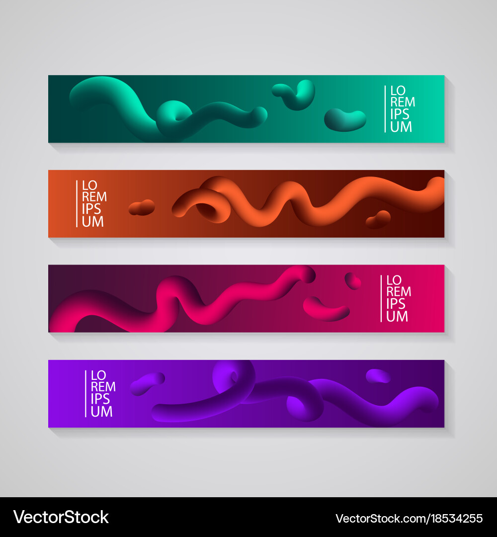 Banners for your website with colorful abstract Vector Image