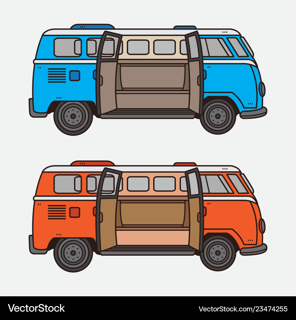 Classic retro vintage car set Royalty Free Vector Image