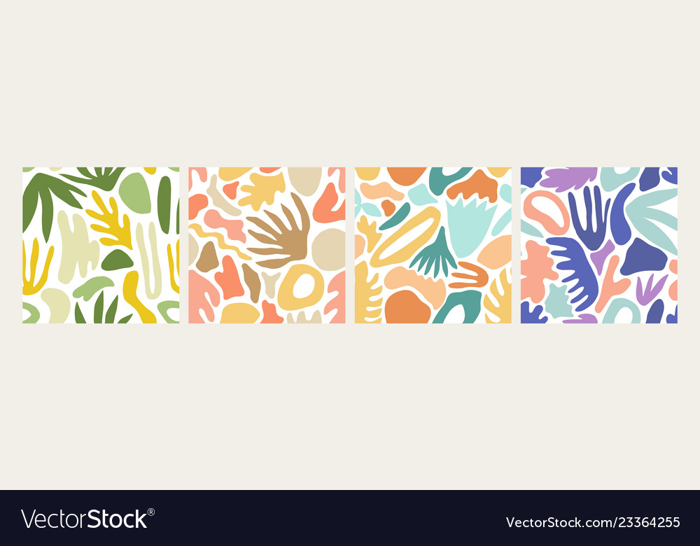 Collection of modern abstract seamless patterns Vector Image