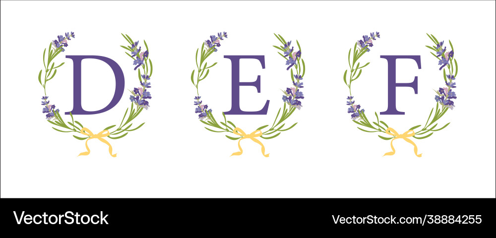 D e f letter set modern hand-drawn flat sketch Vector Image