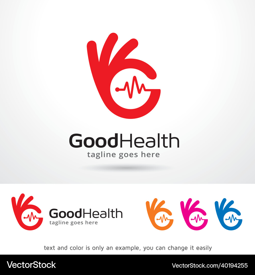 Good health logo template Royalty Free Vector Image