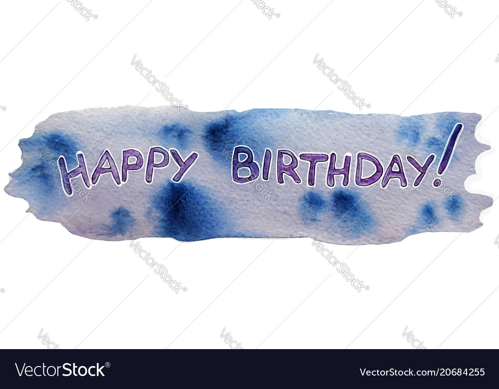 Happy birthday watercolor banner Royalty Free Vector Image