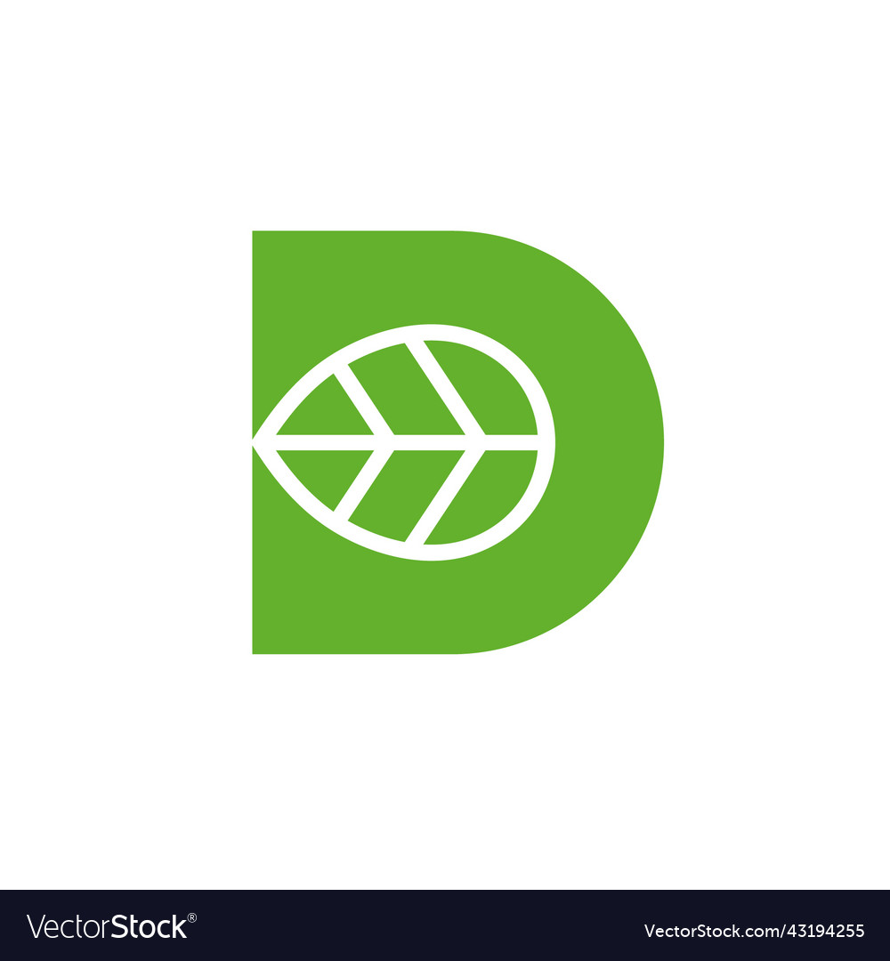 Letter D Leaf Logo Icon Design Royalty Free Vector Image