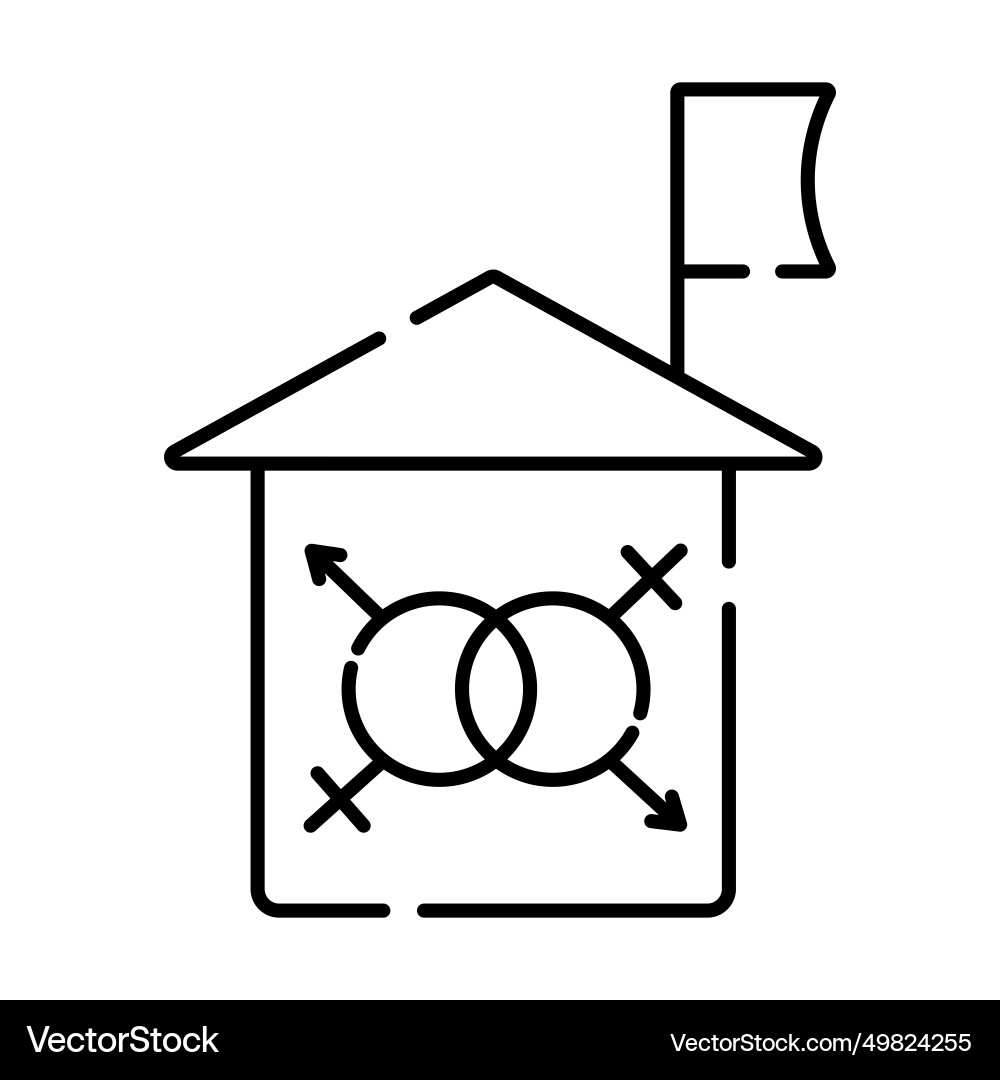 Lgbt house sign icon Royalty Free Vector Image
