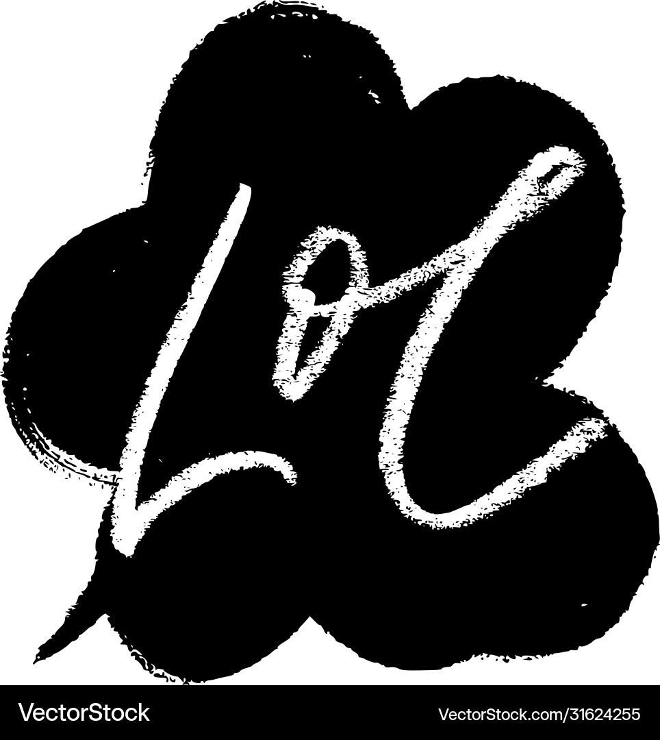 Lol - calligraphy word with grunge speech bubble Vector Image