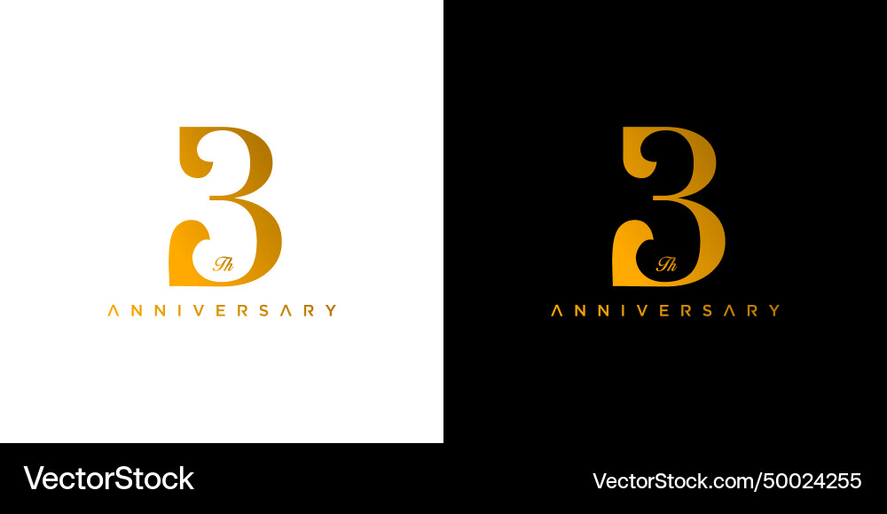 Modern and elegant number 3 logo design Royalty Free Vector
