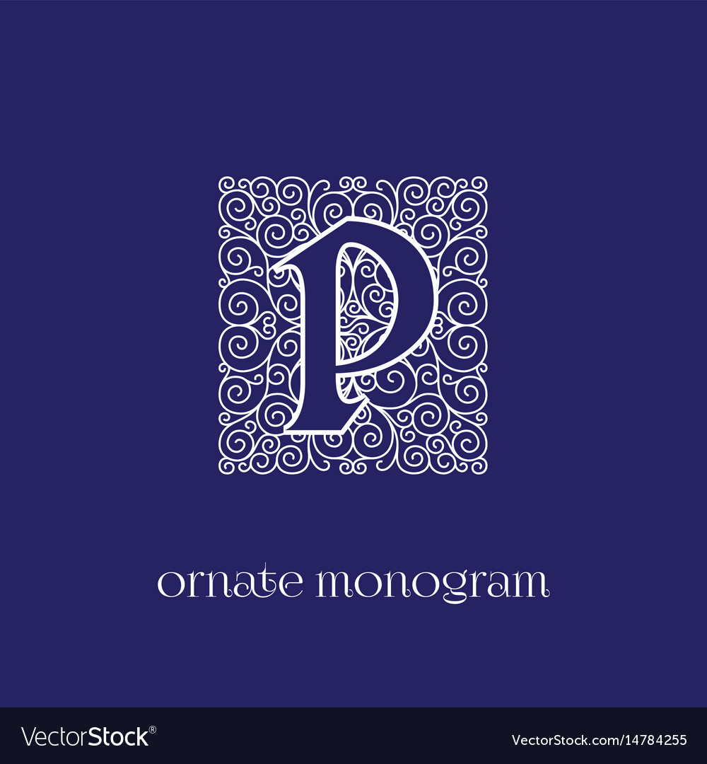 Monogram p Royalty Free Vector Image - VectorStock