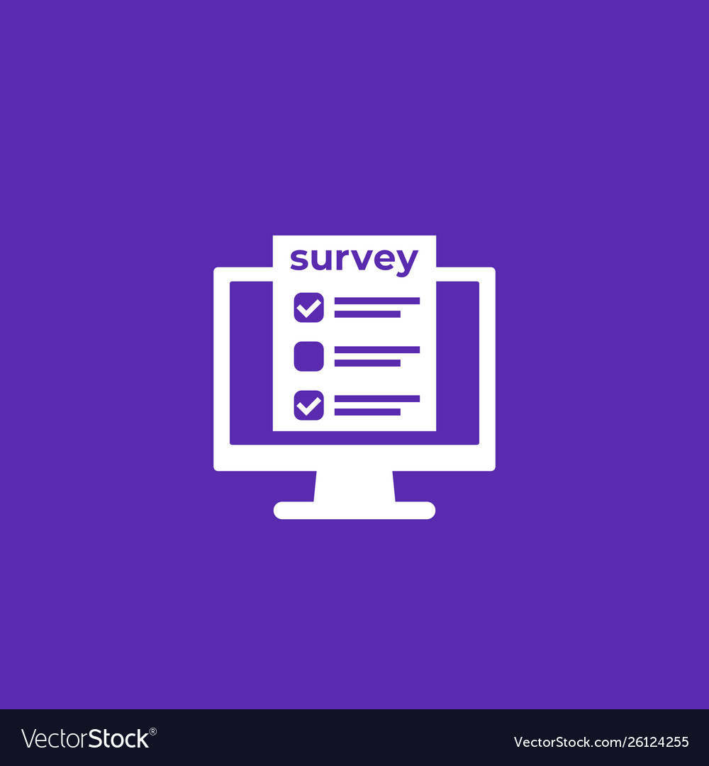 Online survey feedback form on screen icon Vector Image