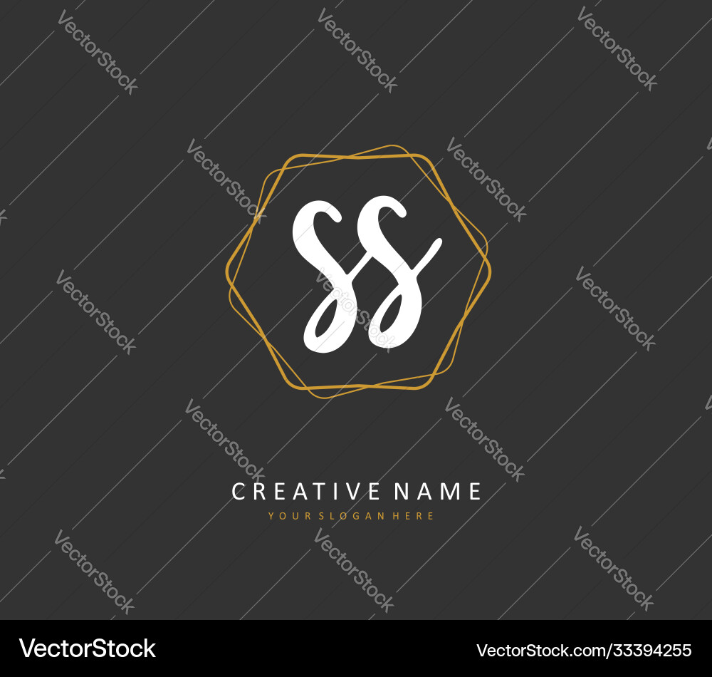 S ss initial letter handwriting and signature Vector Image