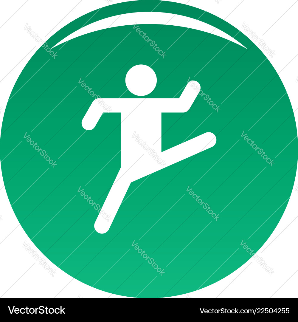 Stick figure stickman icon green Royalty Free Vector Image