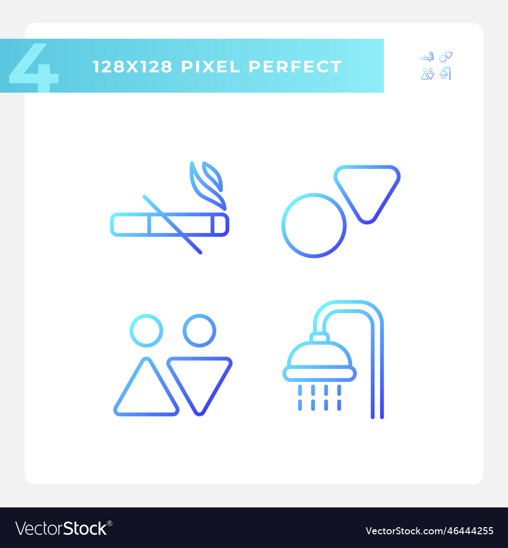 Toilet signs and service pixel perfect gradient Vector Image Toilet signs and service pixel perfect gradient Vector Image