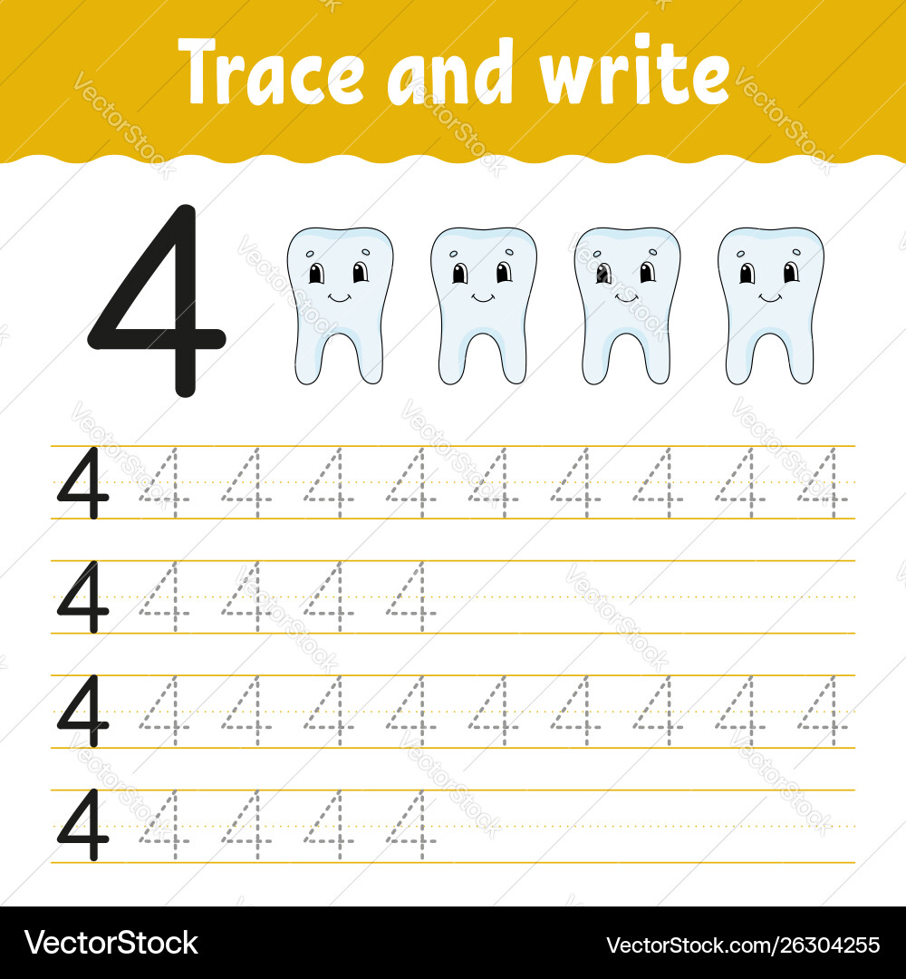 Trace and write handwriting practice learning Vector Image