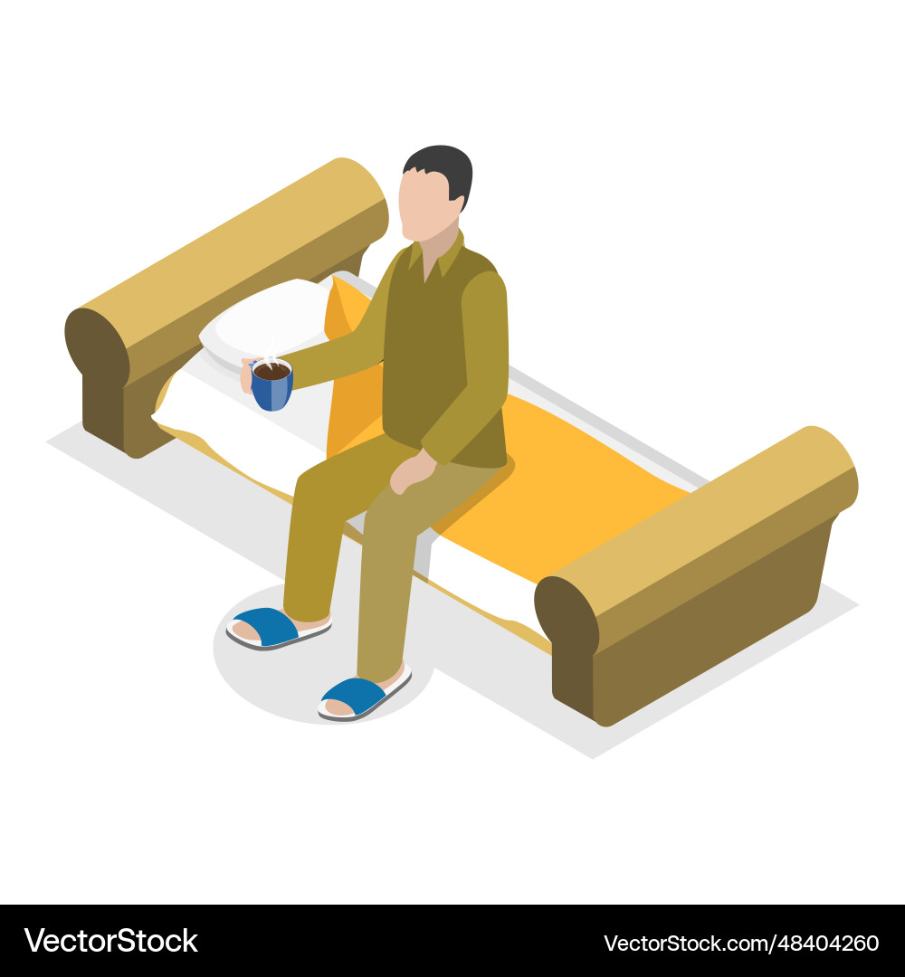 3d isometric flat of sleep Royalty Free Vector Image