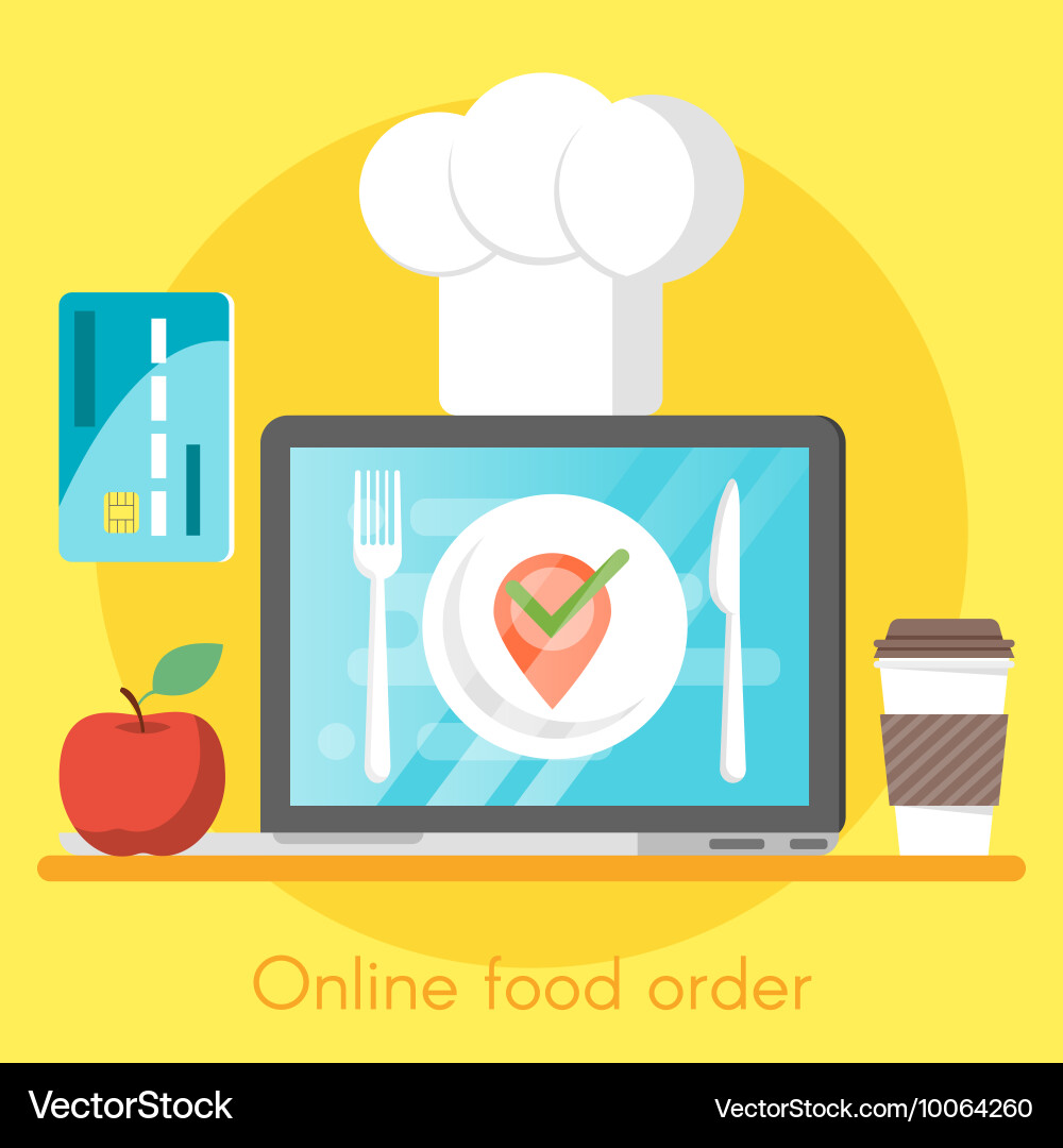 Concept online food order Royalty Free Vector Image