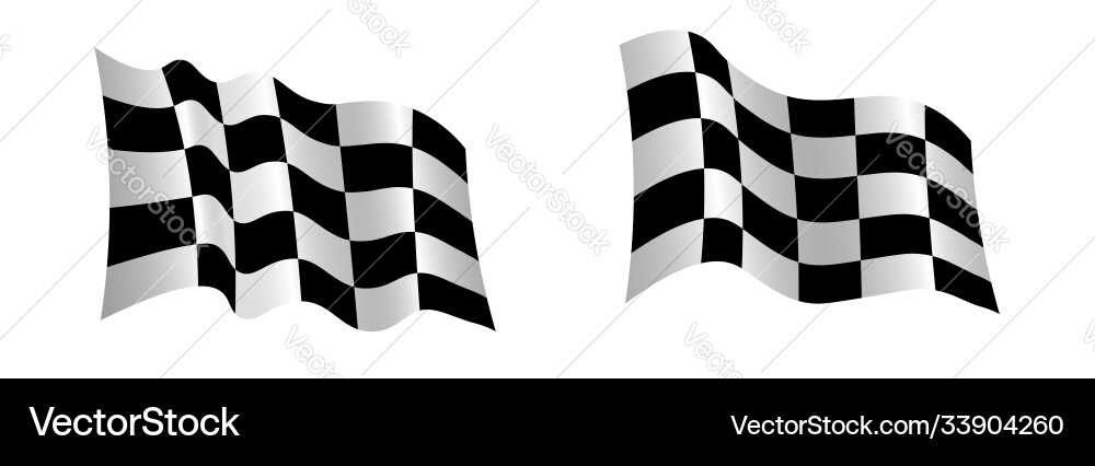 Finish flag in a static position and motion Vector Image