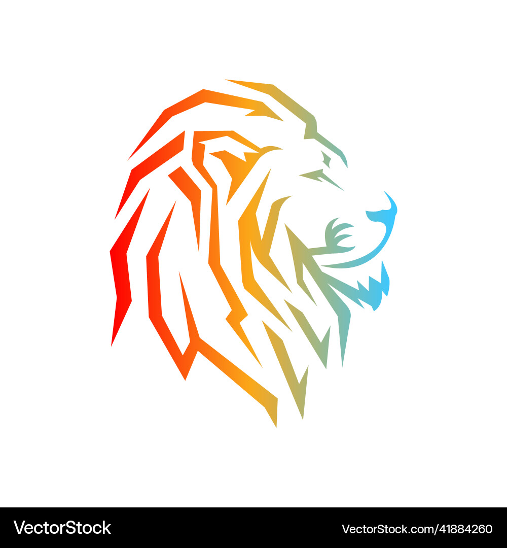 Lion colorful logo design Royalty Free Vector Image