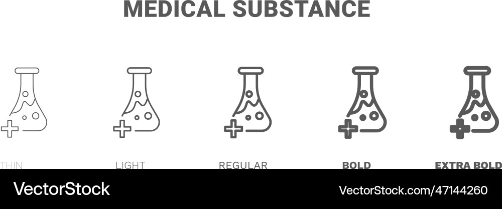 Medical substance icon thin regular bold and more Vector Image