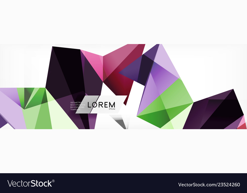 Mosaic Triangular Low Poly Style Abstract Vector Image