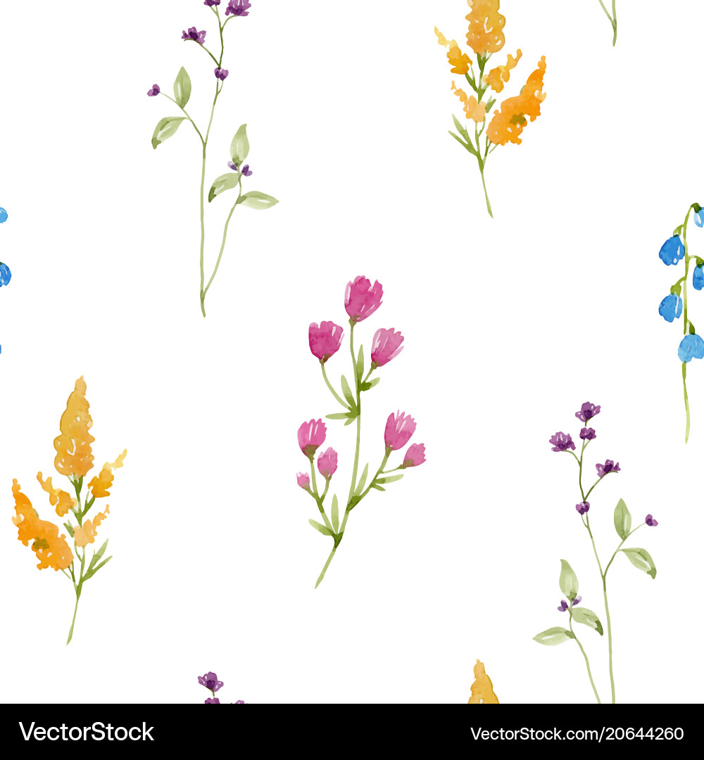 Watercolor spring floral pattern Royalty Free Vector Image