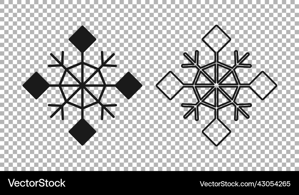 Black snowflake icon isolated on transparent Vector Image