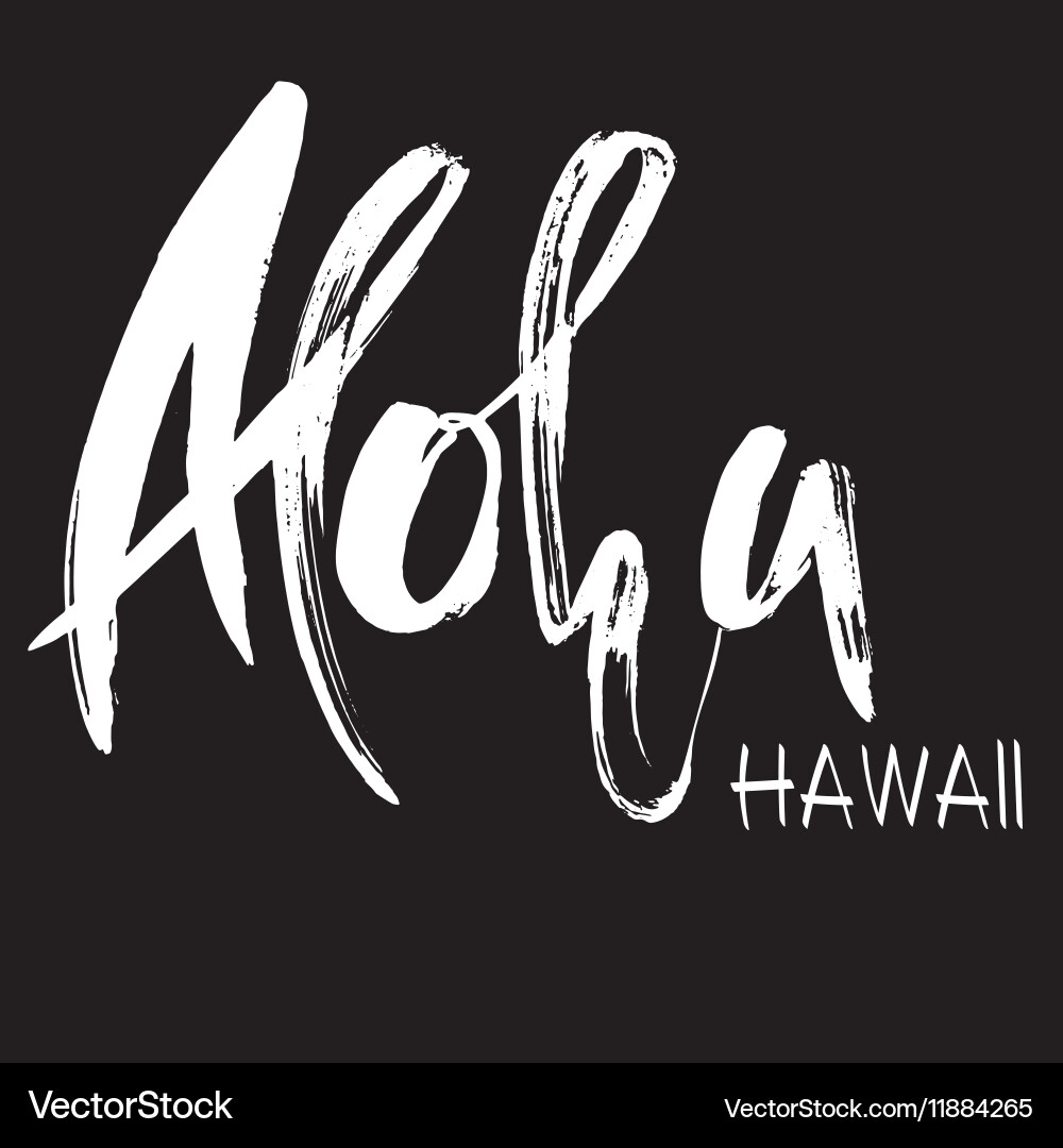 Conceptual hand drawn phrase aloha lettering Vector Image